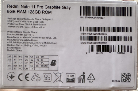 Redmi note 11 pro