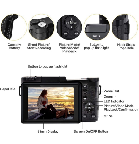 Digital Camera 2.7K Ultra HD