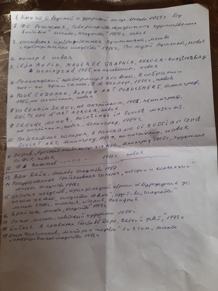 Продаются согласно описи альбомы по изобразительному искусству