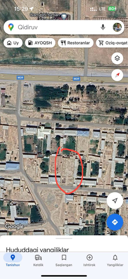 Uchastka sotiladi tayyor fundament qo’yilgan 12sotix