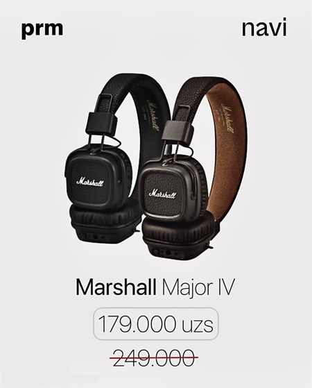 Акция ! Наушники безрооводные маршалл IV Marshall naushniklari IV