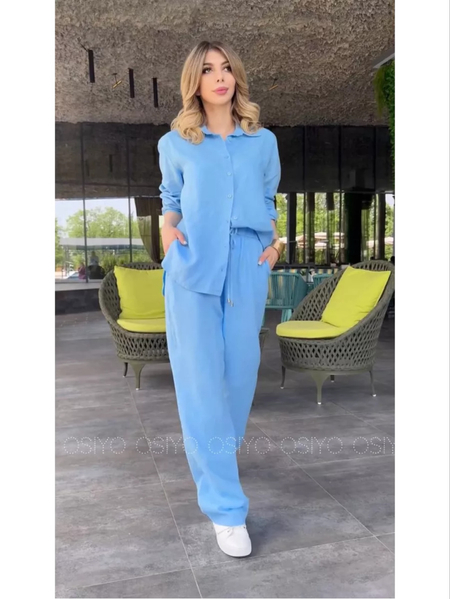 Костюм летний с брюками Size L