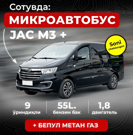 Yangi JAC M3 qora va oq rangda sotuvda tayyor