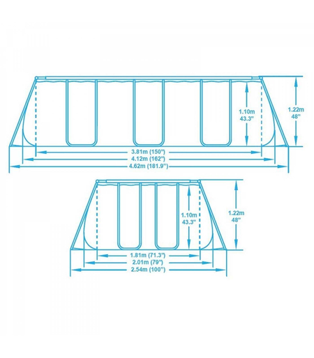 Каркасный бассейн 412х201х122 cm Bestway 56456 Бесплатная Доставка