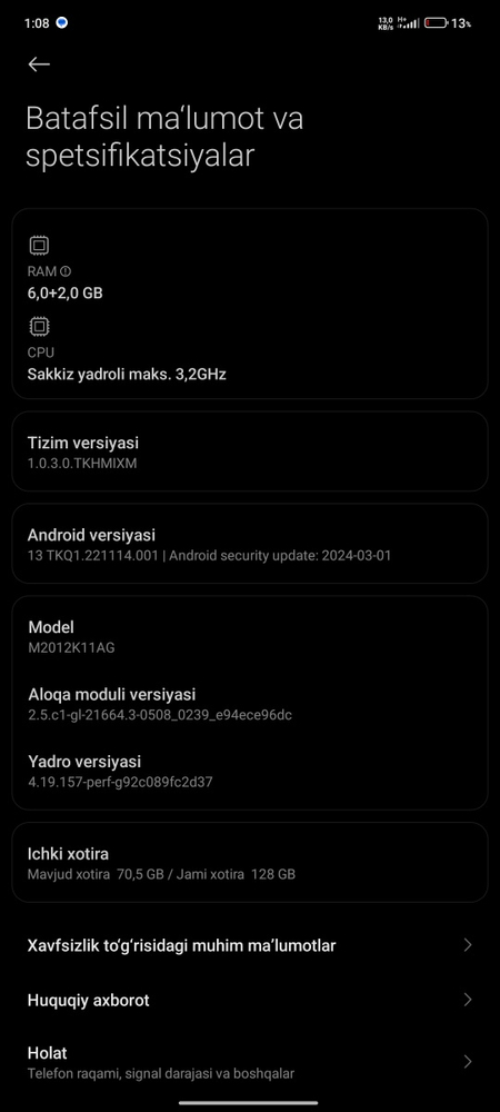 POCO F3 5G 1 28/8+8