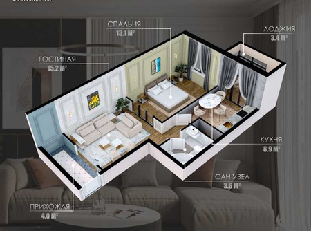 Мирабадский р-н.Квартиры в рассрочку со скидкой.ПВ-12625$,в месяц-820$