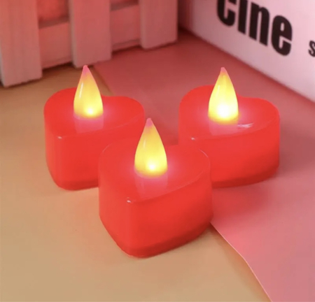 Led (электронные) свечки в форме сердечек
