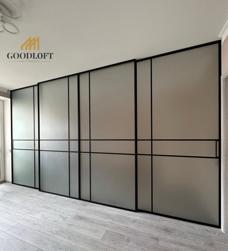 Раздижные двери. Лофт . Loft. Перегородки. Двери. Гармошка
