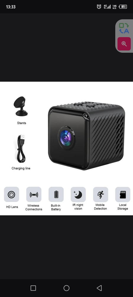 Камера ведио мини WIFI 128g