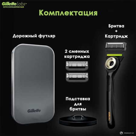 Бритвенный набор Gillette Labs Black & Gold Edition