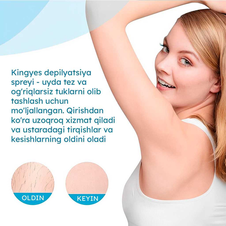 Silky Beauty Spray 150ml, noxush tuklardan xalos bo'lish uchun