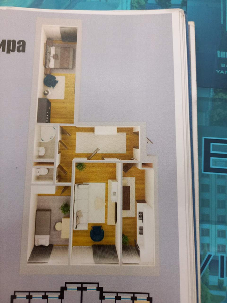 \Занги-Ота.ЖК.Бек-Барака.Каробка.3 Хона.70м².Разделный.