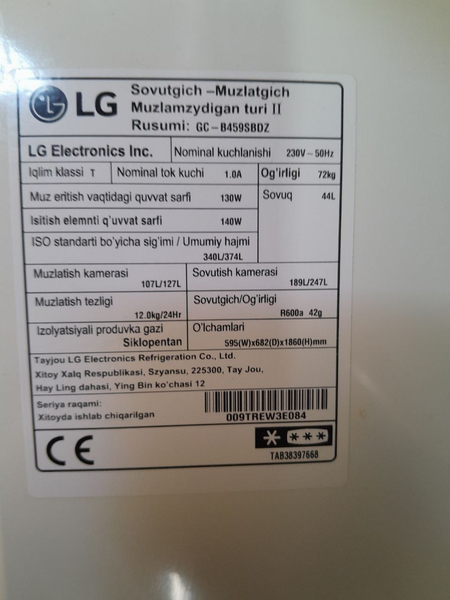 Muzlatgich ideal holati