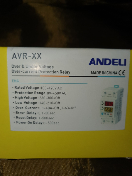 Реле напряжения Andeli 63 A новый