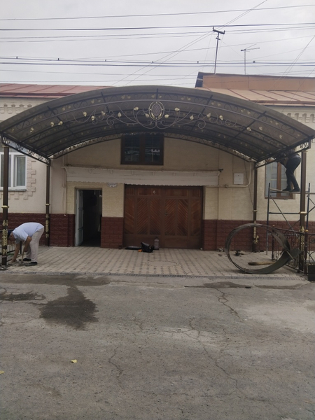 Решотка навес перила установка замер без платна