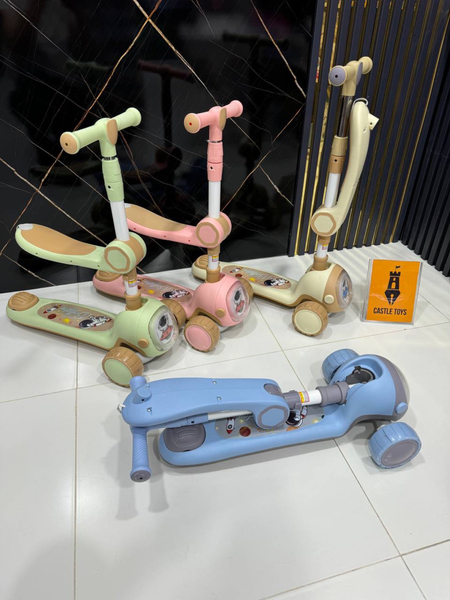 2в1 Складной самокат Castle Toys uz музыкальный Качество  хороше