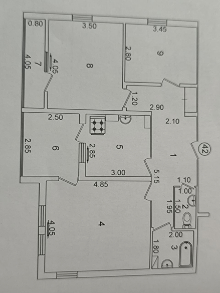 Бектемирский, 3 комнатная 2/9. Массив строитель