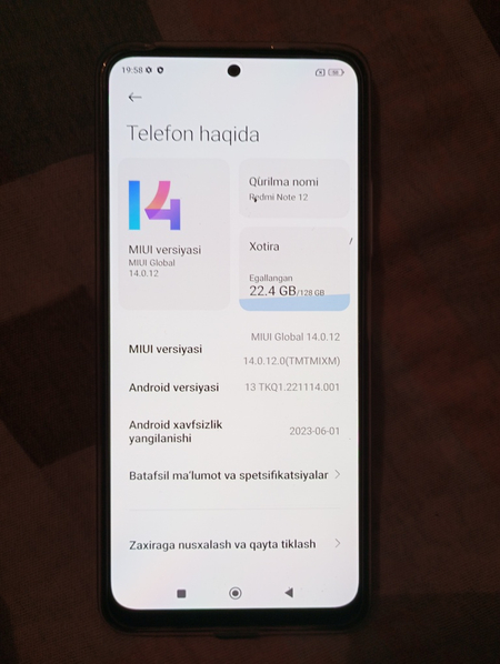 Redmi not 12 yengi hali ishlatilmagan faqat yoqilgan holos