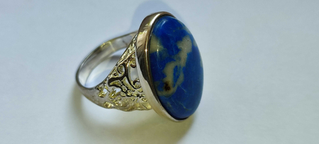 Серебряное кольцо с камнем ЛАЗУРИТ, разм.21