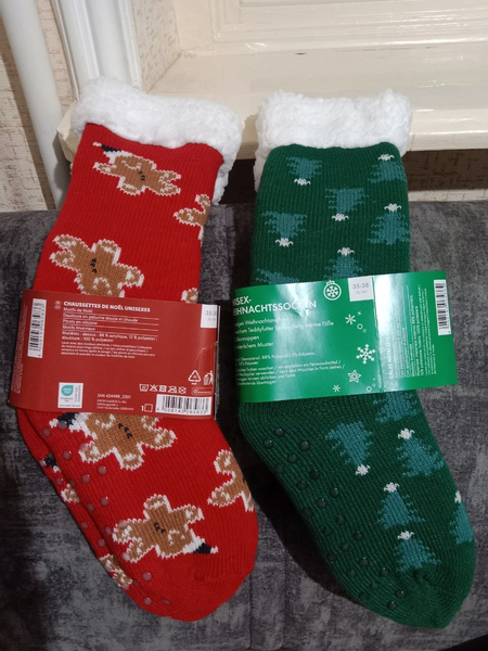 Теплые гольфы с новогодним принтом Weihnachtssocken
