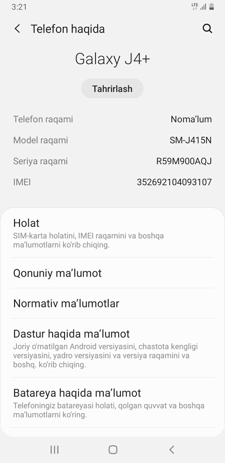 Samsung J4+ srochna sotiladi