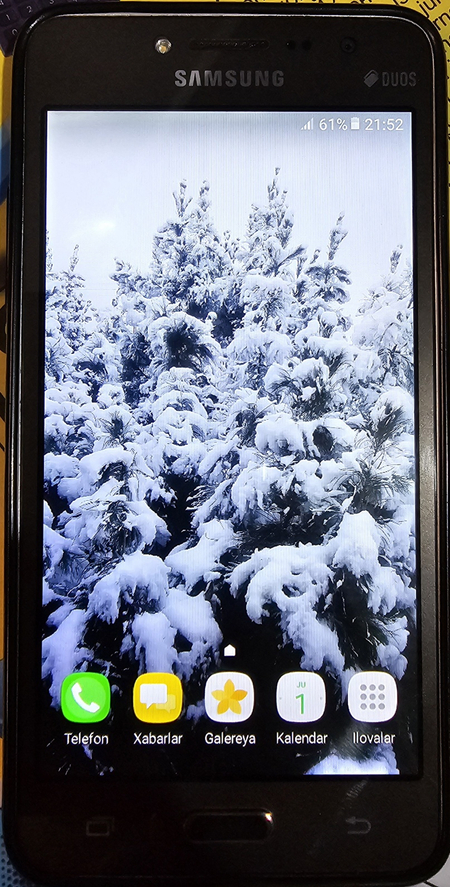 Galaxy J2 primum xolati alo ochilmagan telfon karobkasi bor