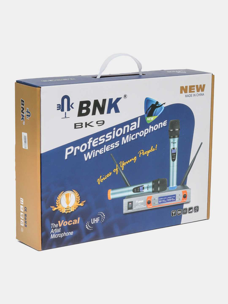 Микрофон для караоке BNK BK9, два беспроводных микрофона, эстрадный