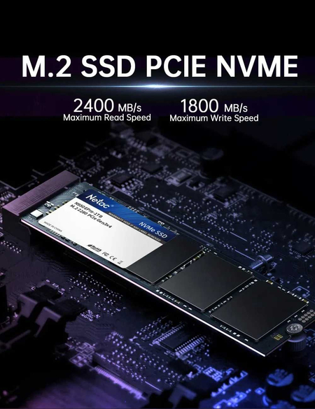 Netac SSD, 128gb, NVMe M.2 2280 PCIe Gen 3x4 Внутренний накопитель
