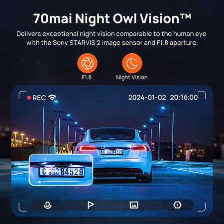 Видеорегистратор 70mai 4K A810 HDR Dash Cam Set+SD Card 128GB+Kit UP03