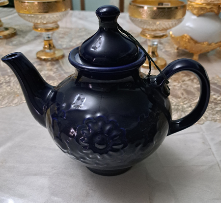 Советский чайник кобальт