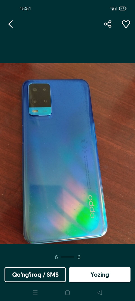 Oppo 54 A sotiladi xolati idyal