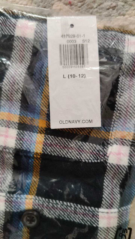 Новая из США фланелевая рубашка от Old Navy размер 10-11-12 лет