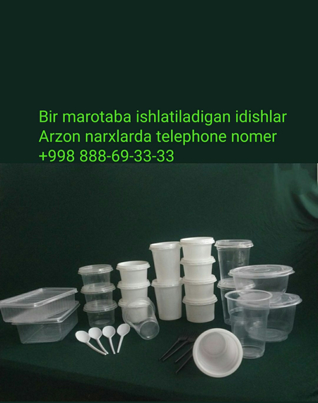 Bir marotaba ishlatiladigan idishlar Arzon narxlarda