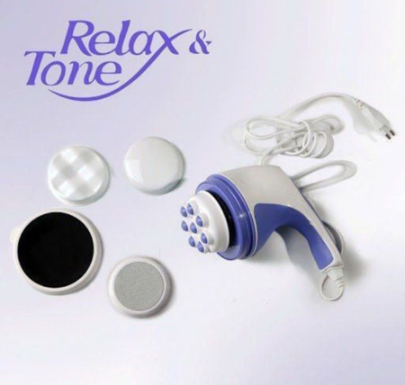 Мощный виброционный массажер с пятью насадками Relax and Spin Tone