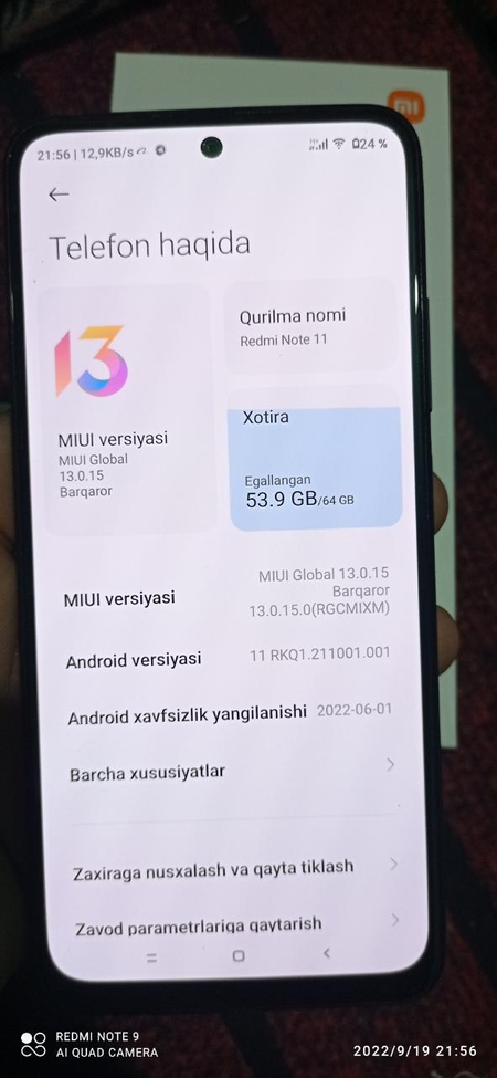 Redmi not 11 sotiladi 64/4