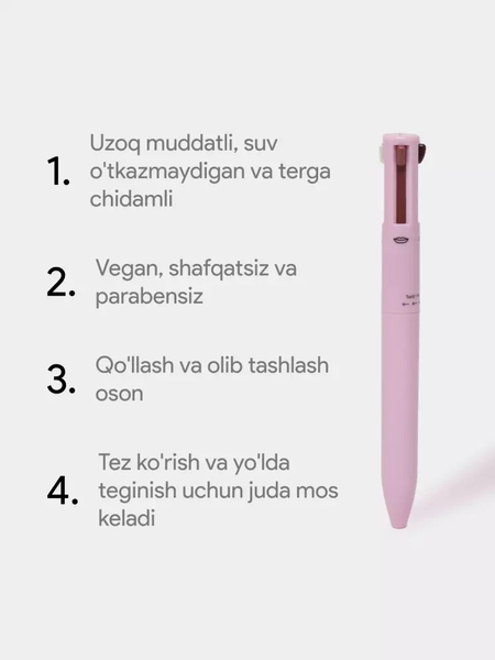 Makiyaj uchun ruchka, 4 tasi 1 da. O‘zbekiston bo‘ylab dastavka bor