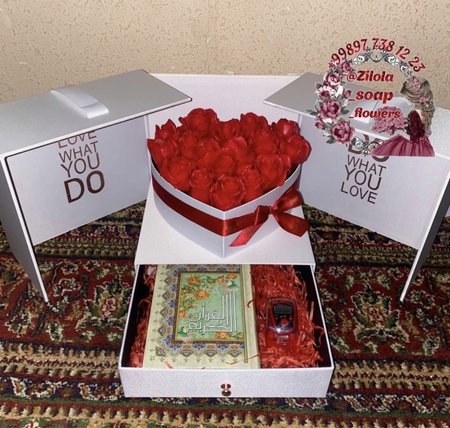 8 mart uchun Sovunli gul ajoyib sovga