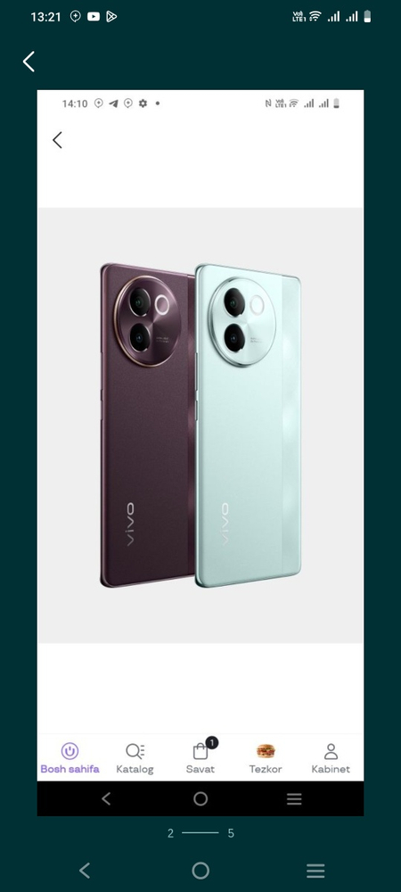 Vivo V30 e 1 oy ishlatilgan fioletvi rang