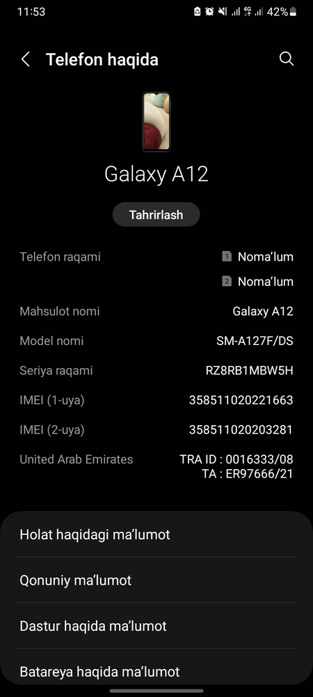 A12  128/4  ishlashi norm holati ajoyib