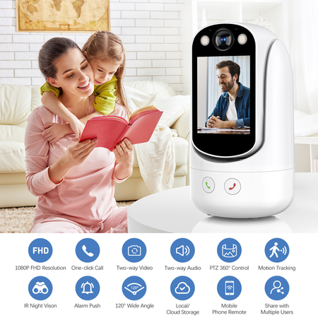Видеоняня с двухсторонним видеозвонком  (1080P HD Wifi) из США