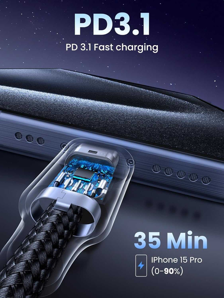 Кабель UGREEN USB C - USB C, 240 Вт