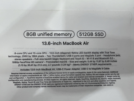 MacBook Air M2 8/512