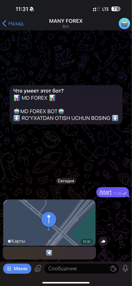 Kurslarga yozilish uchun Telegram Bot