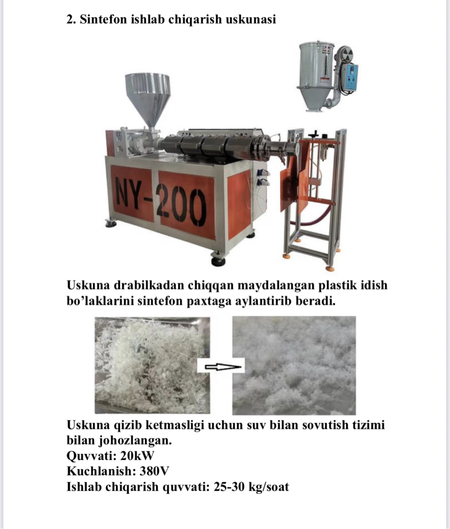Sintifon ishlab chiqarish uskunasi