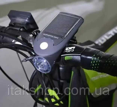 Передняя фара для велосипеда FY-307 с солнечной панелью и USB