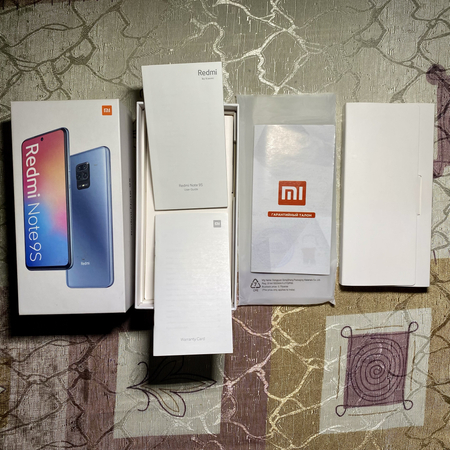 Коробка от телефона Redmi Note 9S. Документы, гарантия.