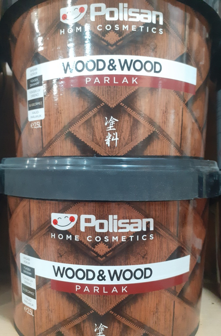 Лак акриловой для дерева POLISAN  woob & woob.Объем2,5л-28s 0.75л-10s