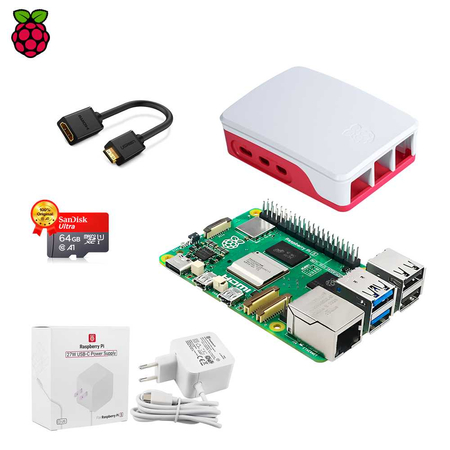 Самый лучший комплект Raspberry Pi 5_4 GB - Plastic Case Kit