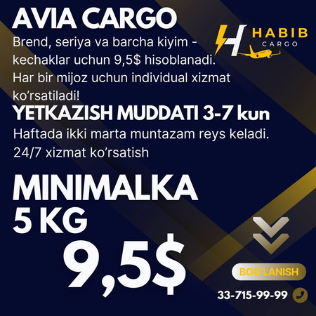 Xitoy davlatidan aviada opkelip beramiz