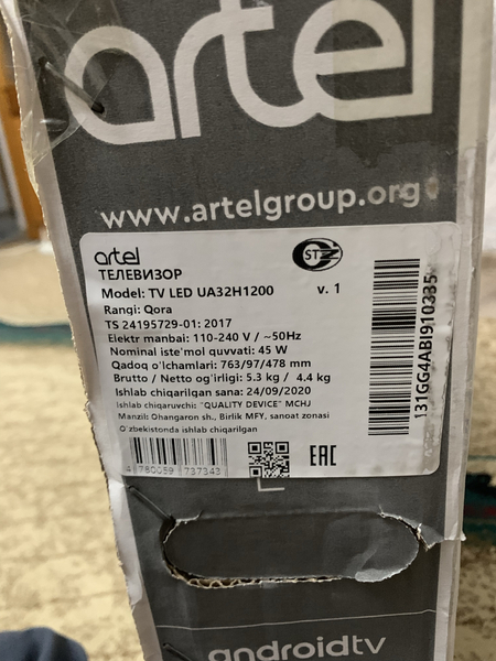 Tv Artel smart tv 32